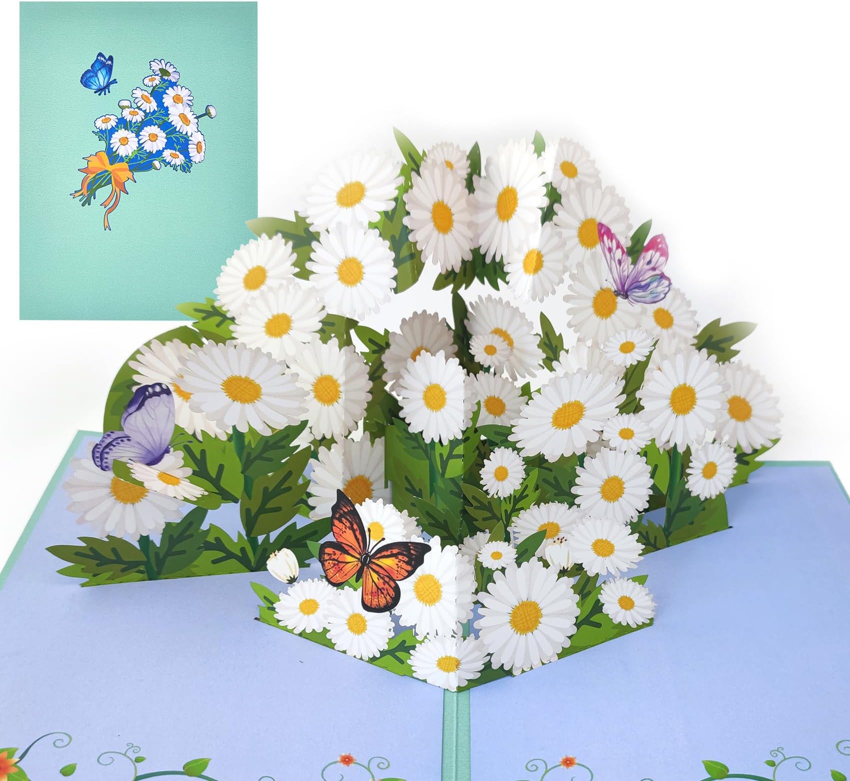 Amazon.com : Daisy Flowers Pop Up Card, 3D Paper Flower Bouquet ...