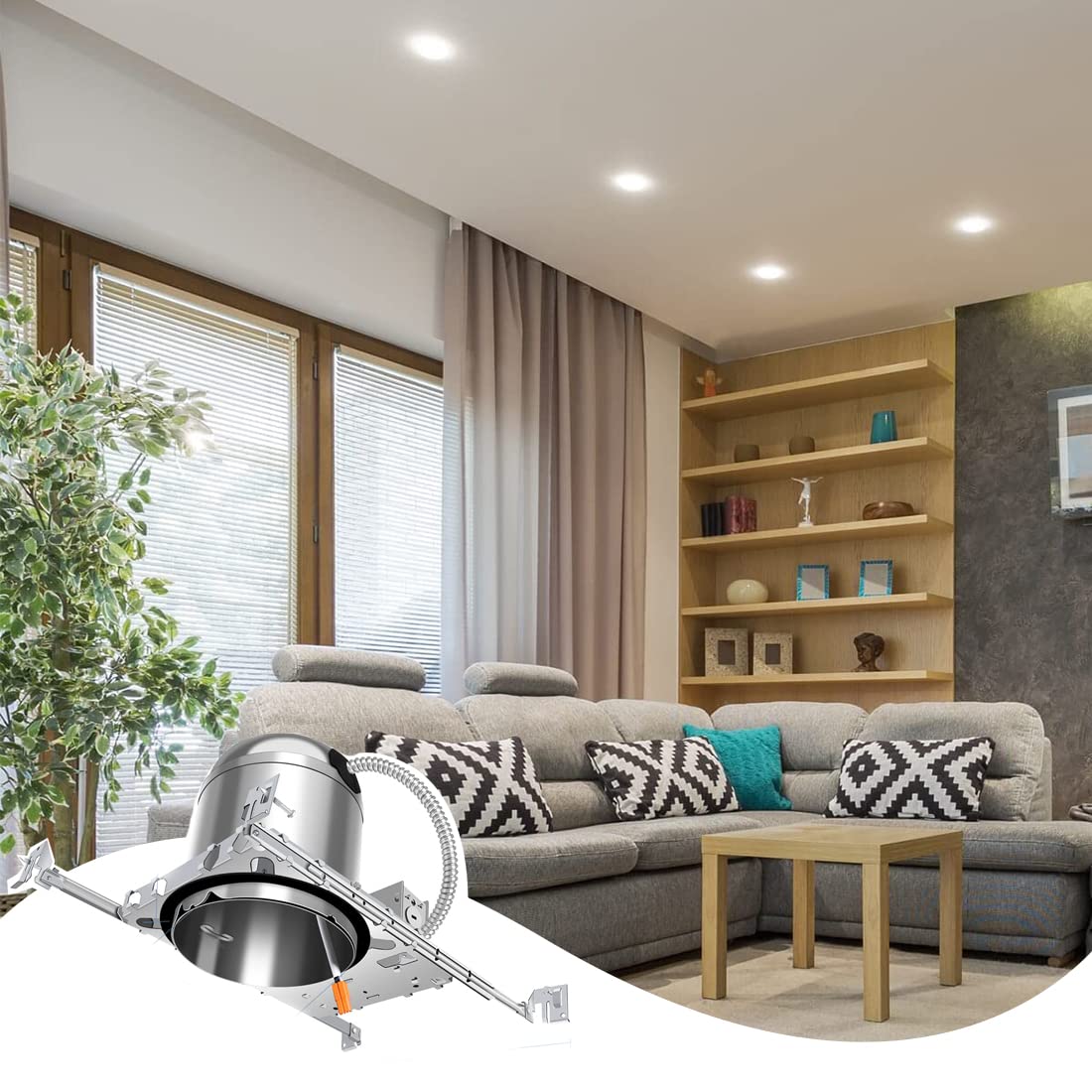 Snapklik.com : 8 Pack 6 Inch Recessed Light Housing New Construction ...