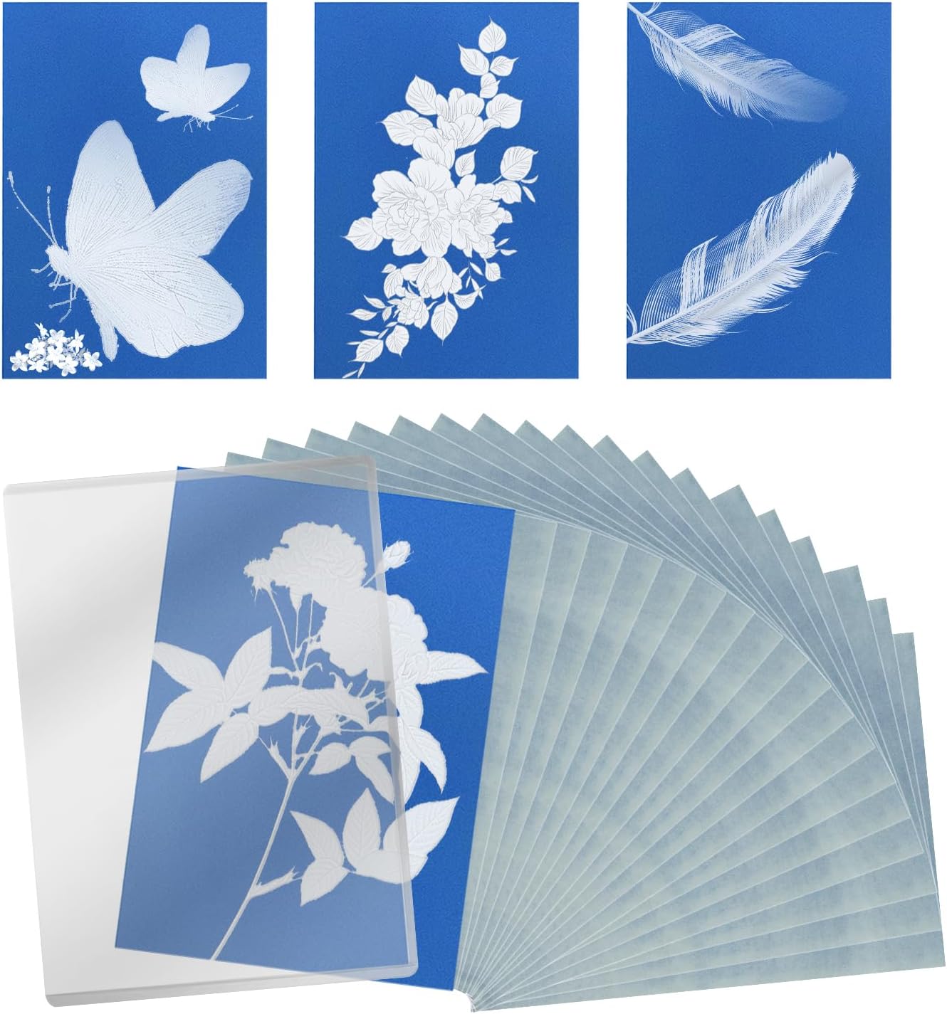 Curious Minds Cyanotype Paper Kit | 10 Sheet Pack of Sun Print Paper ...