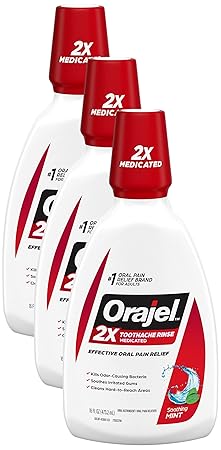 Amazon.com: Orajel Soothing Toothache Rinse, Mint, 16 Fl.Oz (Pack of 3)