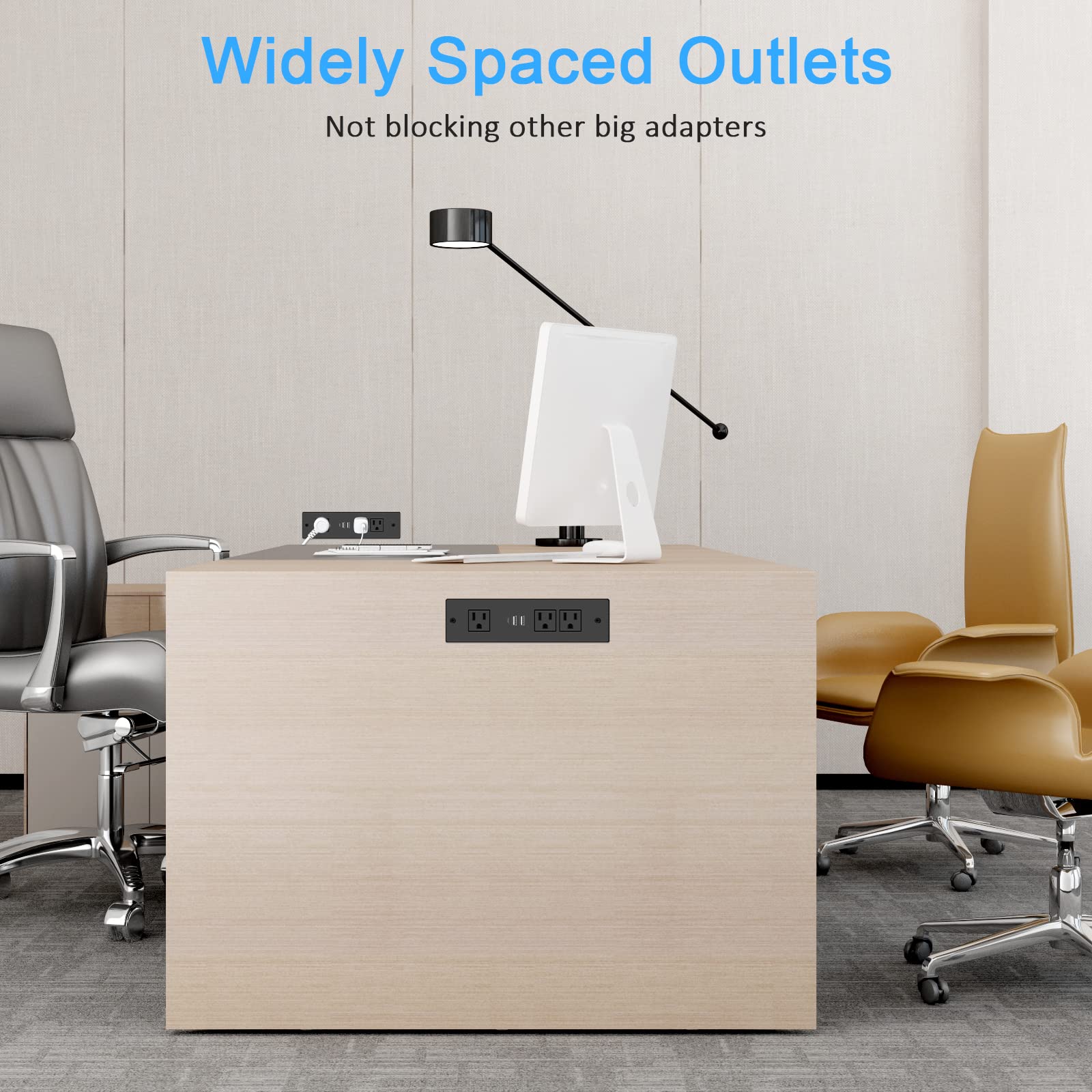 Recessed Power Strip, Furniture Drawer Outlet with 20W PD USB-C & 18W ...