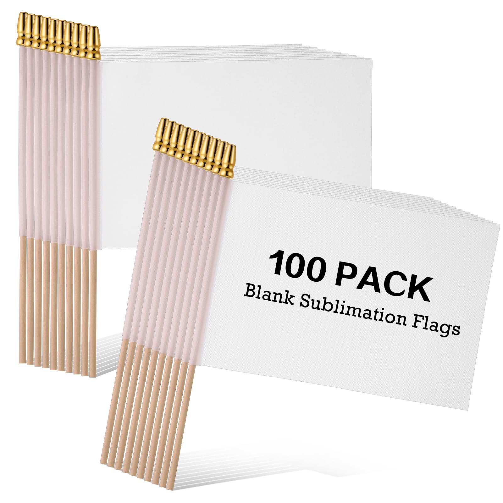 Amazon.com: Remerry 100 Sets Mini Sublimation Blank Flags Mini White ...