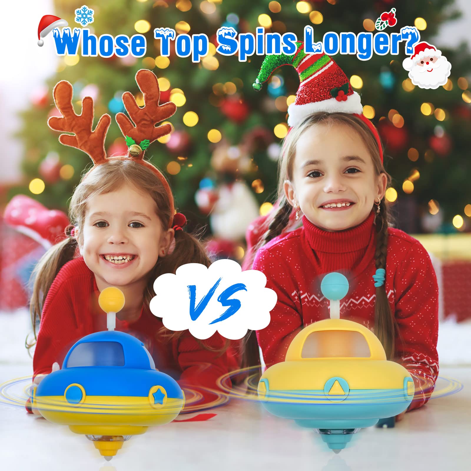 2 Pcs Spinning Top, Light Up Sensory Toys Toddlers 3-4, Indoor ...