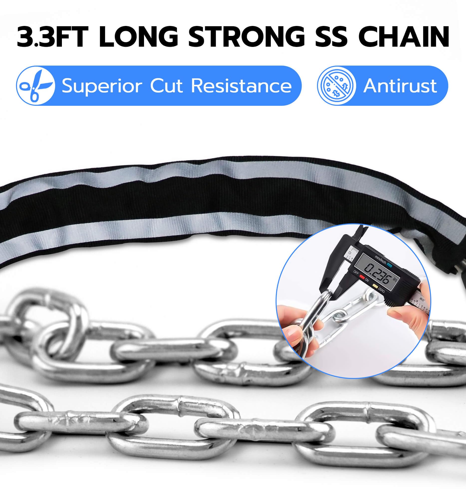 Snapklik.com : Anweller Heavy Duty Anti Theft Chain Lock, 3.3FT Long ...