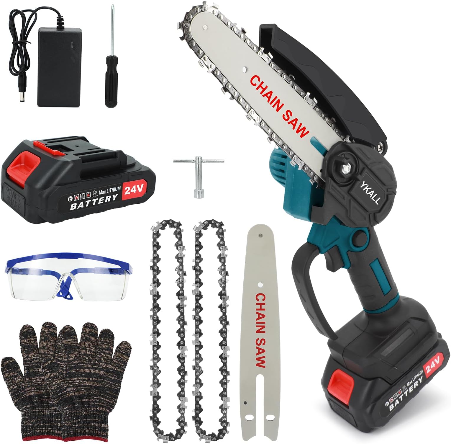 Amazon.com: Vastar Mini Chainsaw Cordless, 6 Inch Portable Electric ...