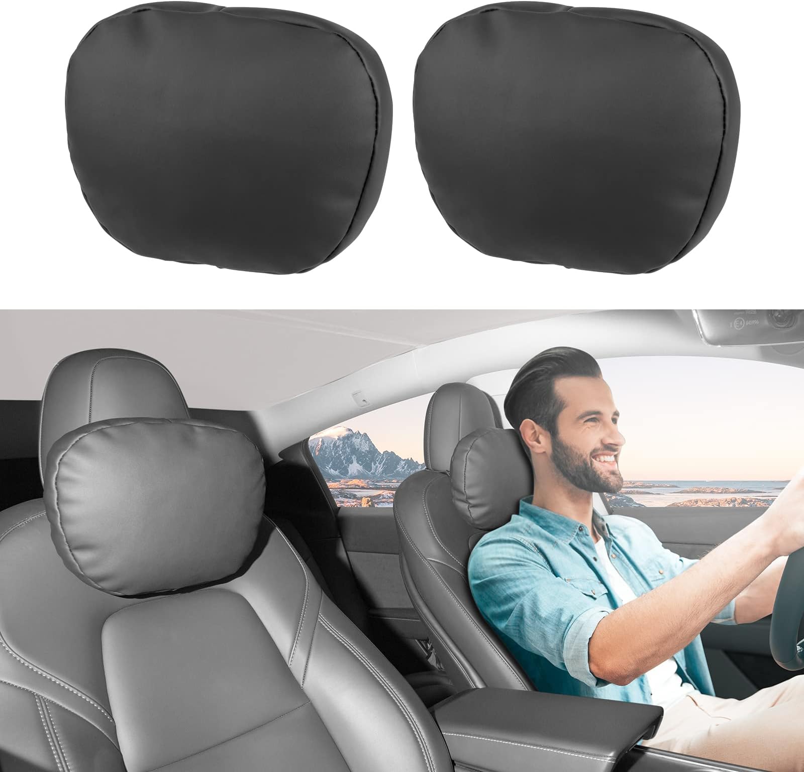 Amazon.com: BASENOR Tesla Headrest Pillow Comfortable Neck Pillow ...