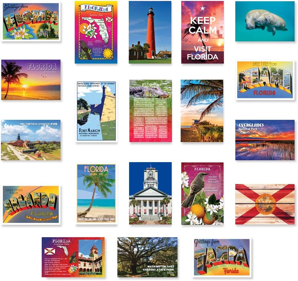 Amazon.com : FLORIDA postcard set of 20 postcards. FL post card variety ...