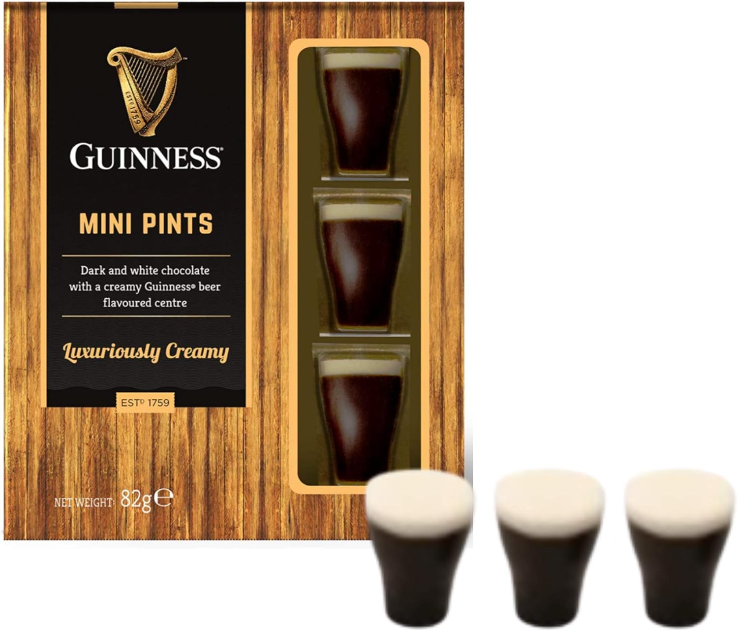 Guiness Mini Pints - Dark and. White Chocolate with A Creamy Guinness ...