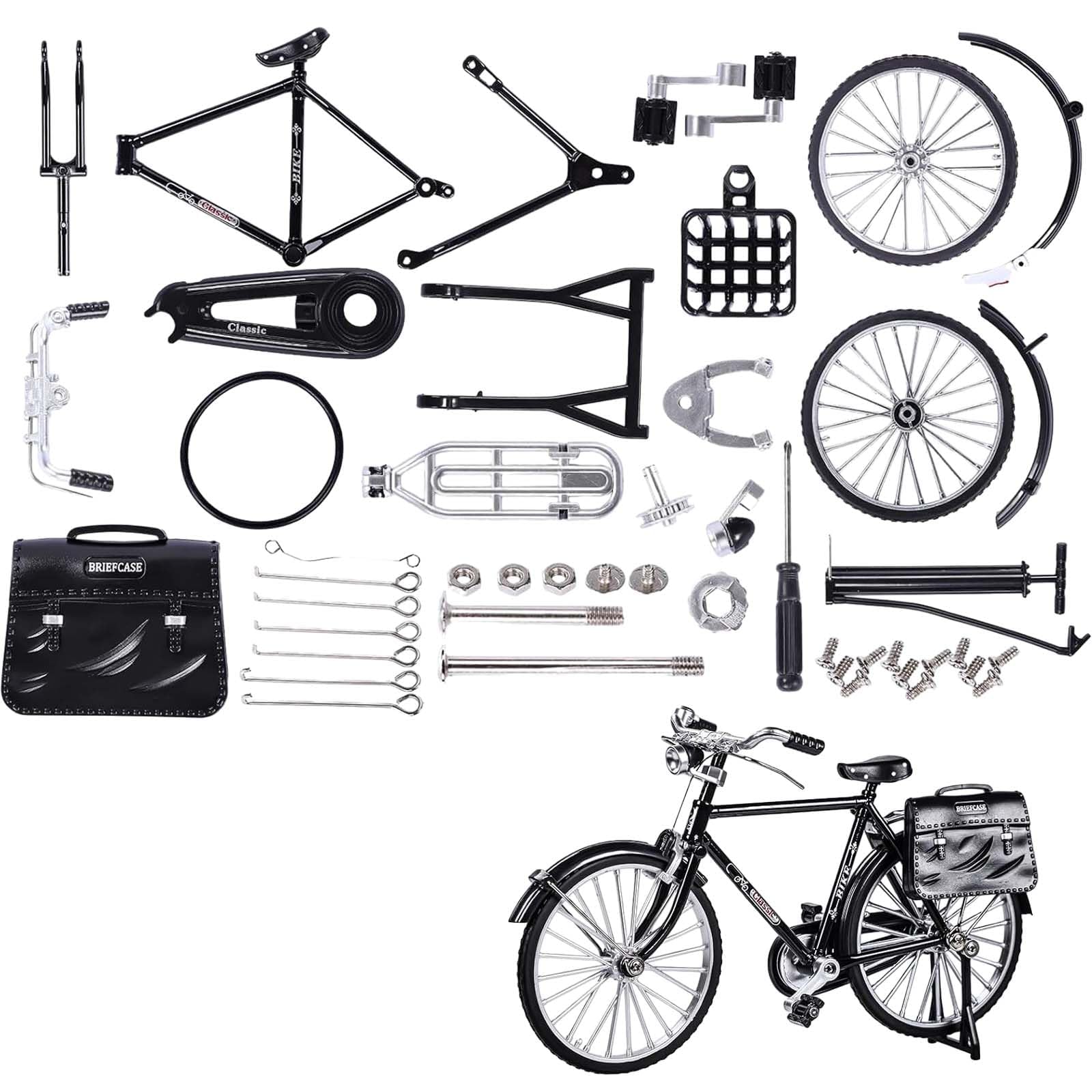 wodehaainiyibeizi 51 PCS Bicycle Model Scale Kit,Retro Bicycle Model ...