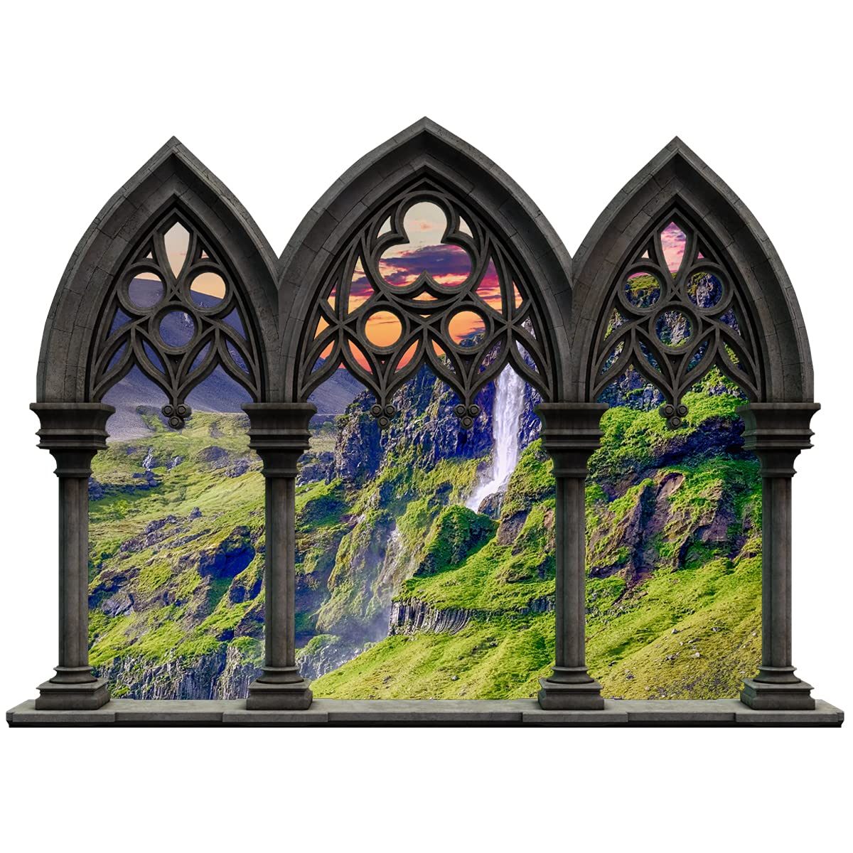 Amazon.com: VWAQ - Castle Window Decals for Walls Nature Peel and Stick ...