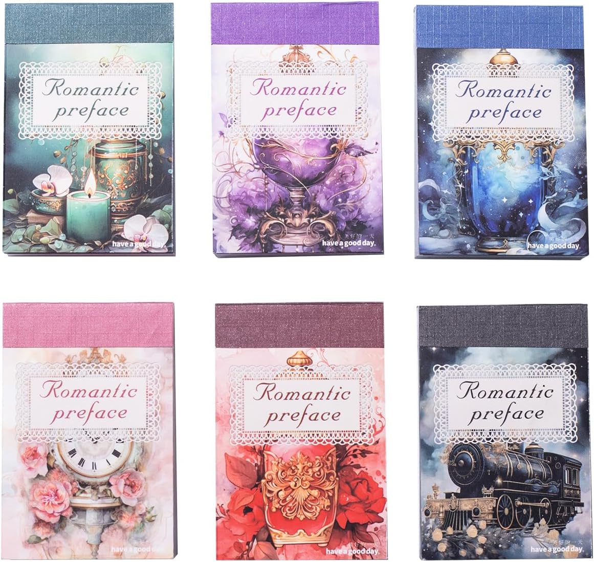 Amazon.com: 300Pcs Scrapbook Washi Stickers, 6 Sets Vintage Washi ...