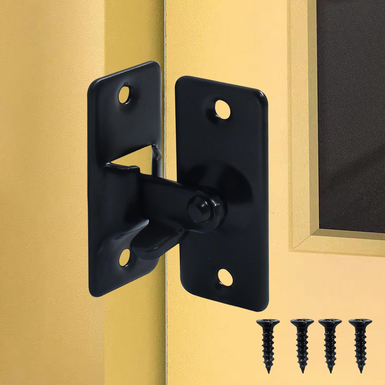 Coufce 90 Degree Flip Barn Door Lock Stainless Steel Hook Gate Latch ...