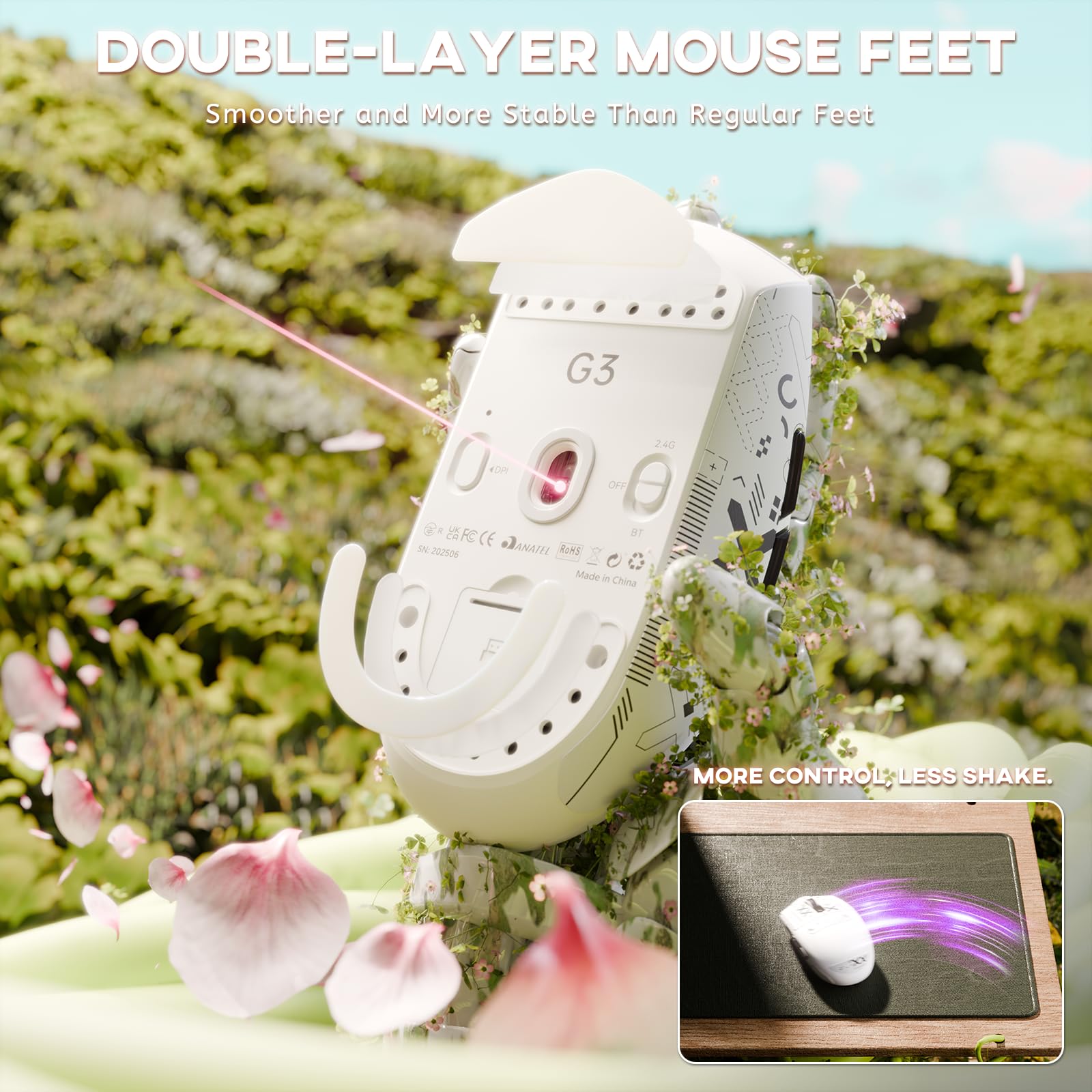 Attack Shark G3 Pro Lightweight Attack Shark G3 Pro Wireless Gaming Mouse | 25000 DPI, 59g ...