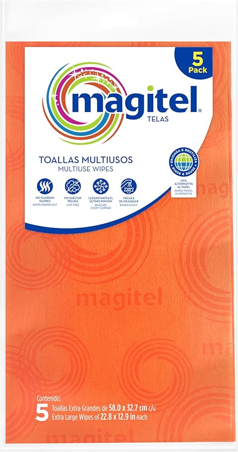 Magitel Telas De Limpieza Multiusos 5 Pack: Telas resistentes ...