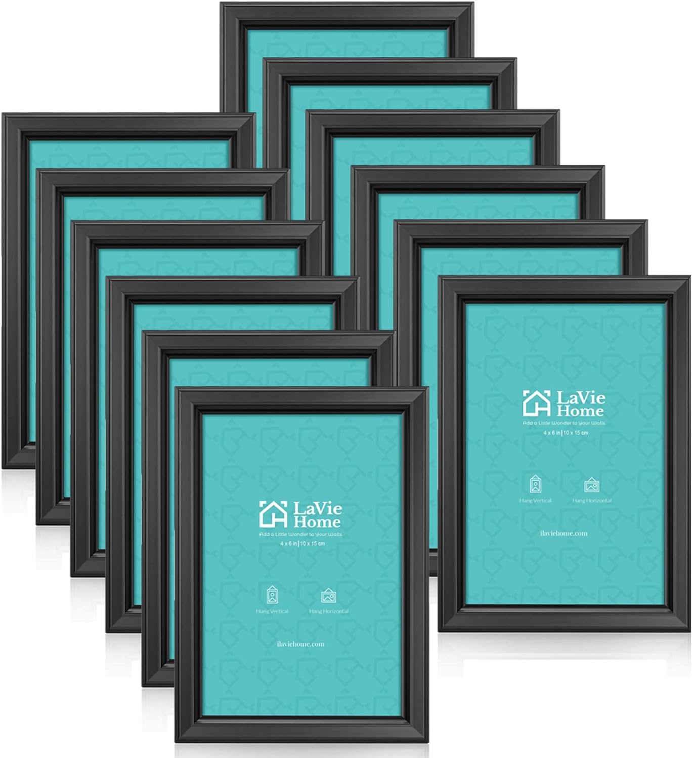 LaVie Home 4x6 Picture Frames 12 Pack Black Simple Designed 4x6