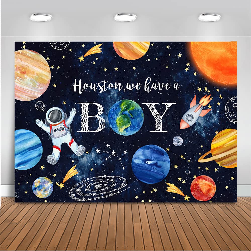 Amazon.com : Mocsicka Space Baby Shower Backdrop Out Space Galaxy ...