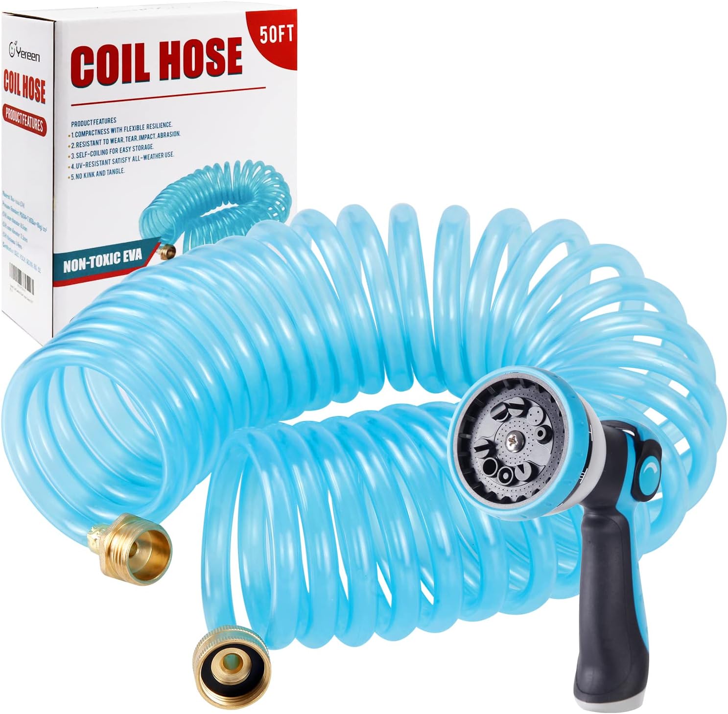 Amazon.com: Rocky Mountain Landscapers Select Coiled Garden Hose with ...