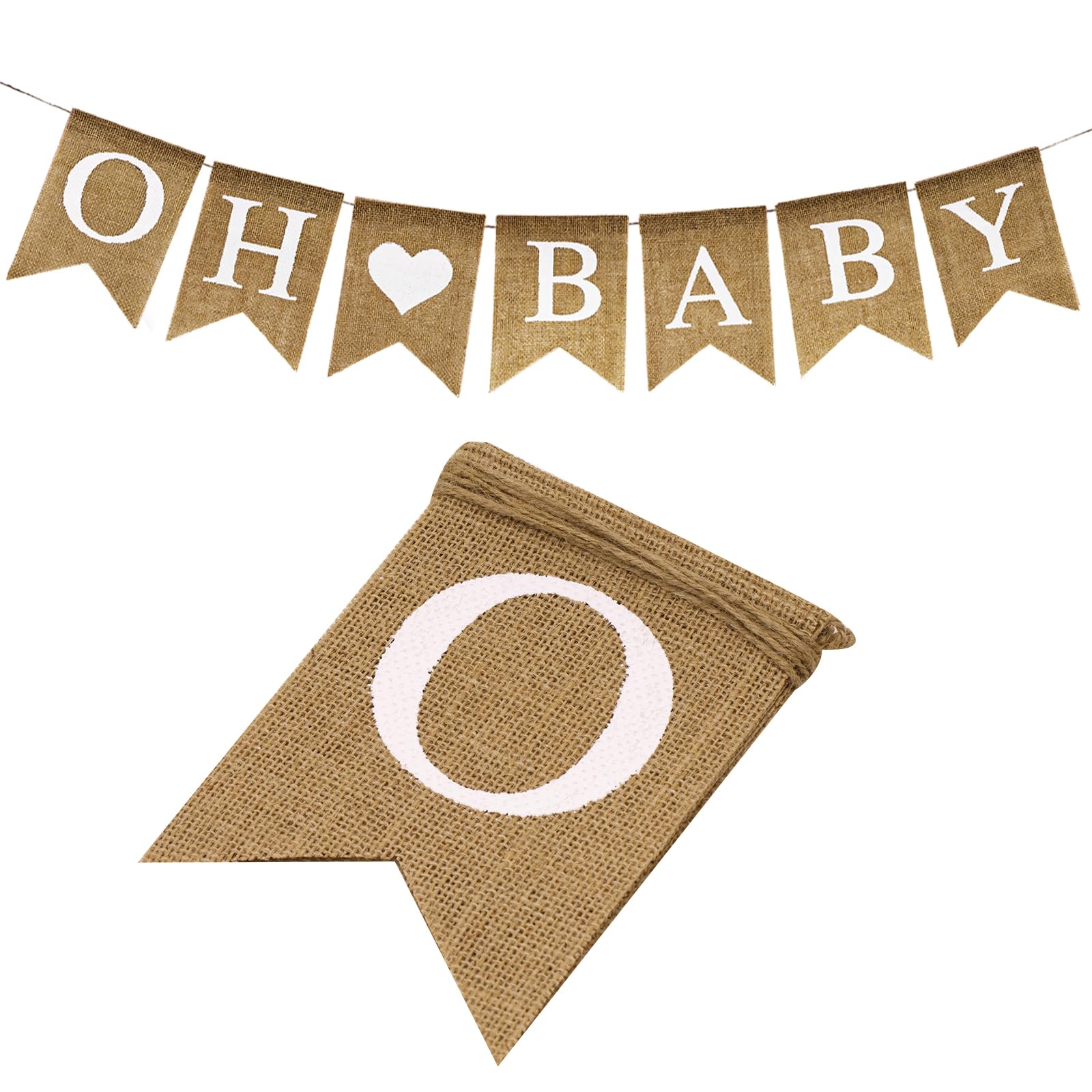 Amazon.com: GCQQ Oh Baby Banner, Pre-Strung Baby Shower Banner, Burlap ...