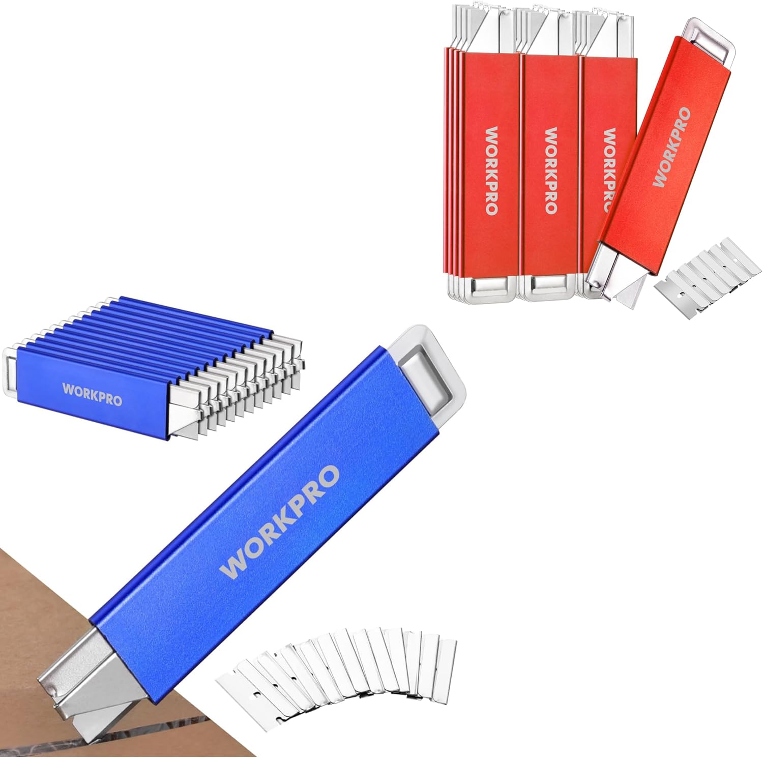 WORKPRO 12-Pack Box Cutter Retractable Red & Blue - Amazon.com