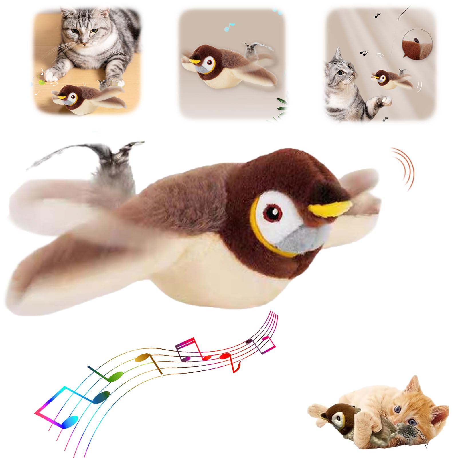 Flying Bird Cat Toy, Remote Control Flappy Bird Cat Toy, USB Flapping ...