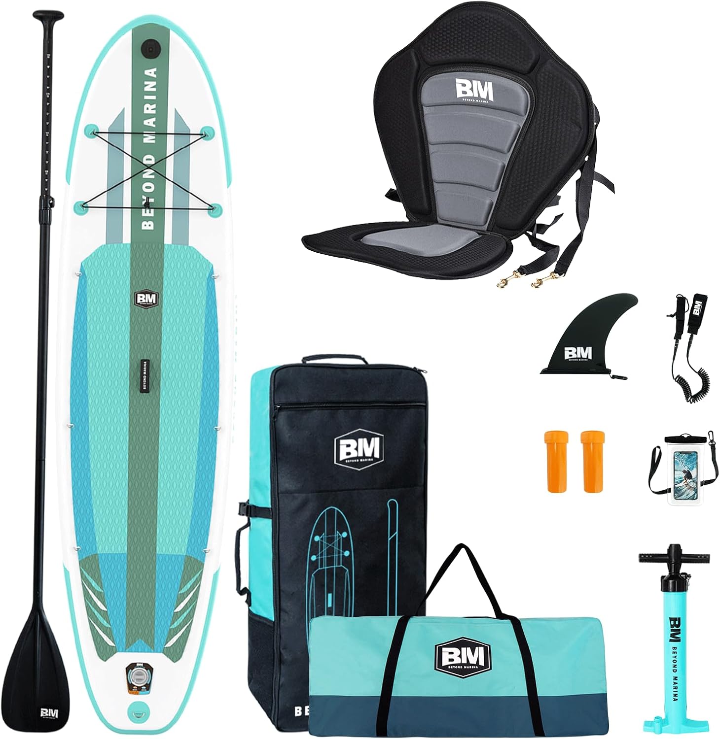 Amazon.com : BEYOND MARINA Inflatable Stand Up Paddle Board with Kayak ...