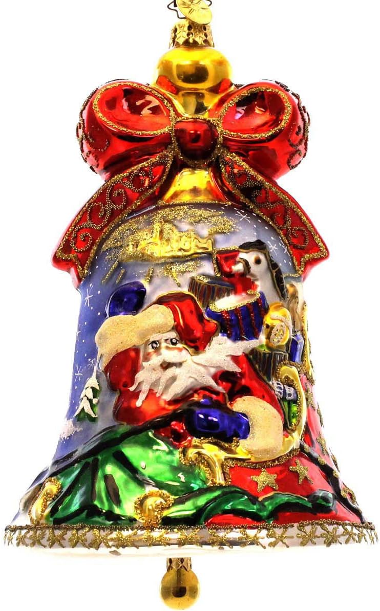 Amazon.com: Christopher Radko ON HIS WAY Glass Bells Of Cedar Hill ...