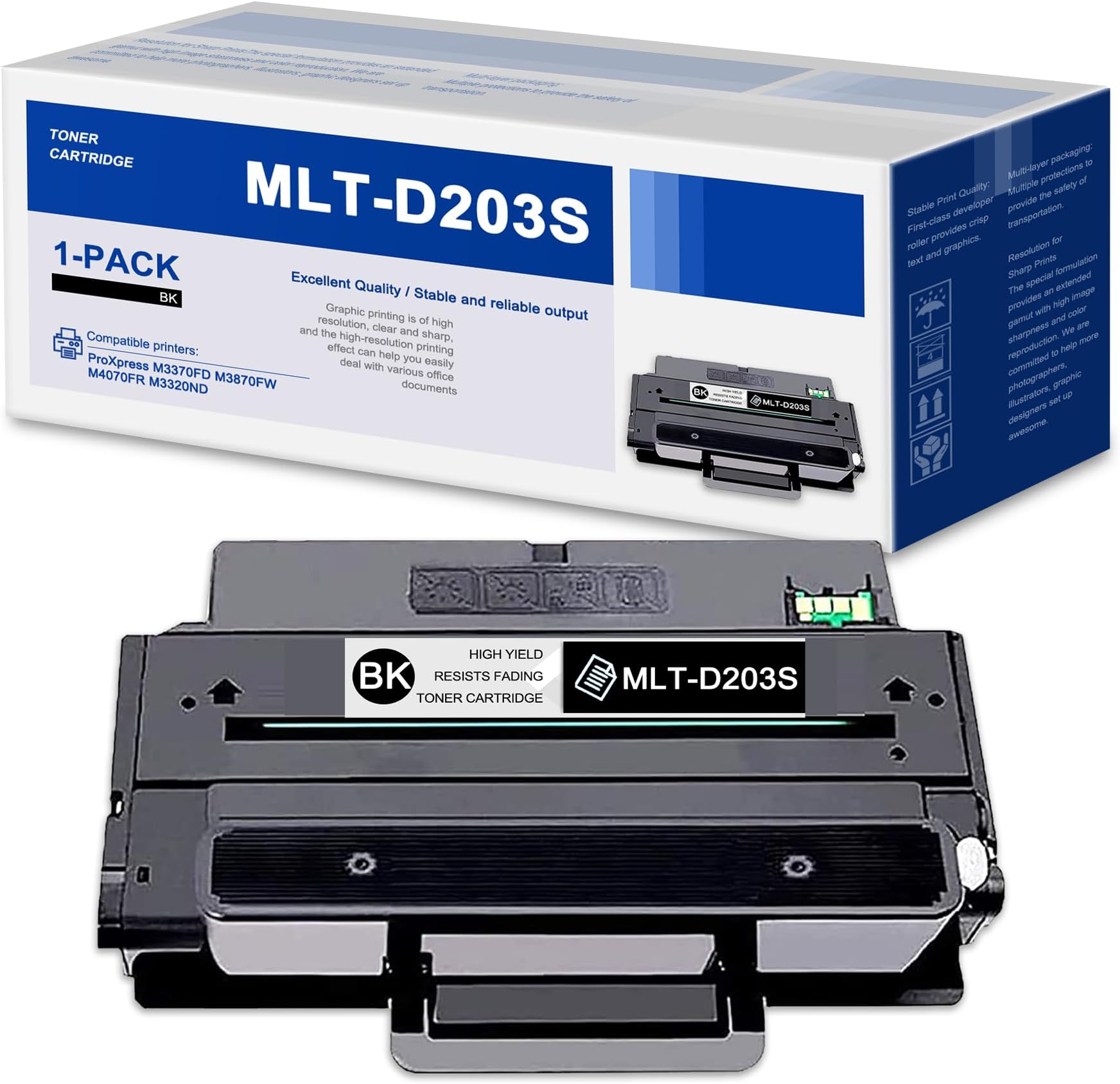 Amazon.com: HP Samsung MLT-D203L Toner Cartridge Black, High Yield for SL-M3320ND, 3310, M3370FD ...