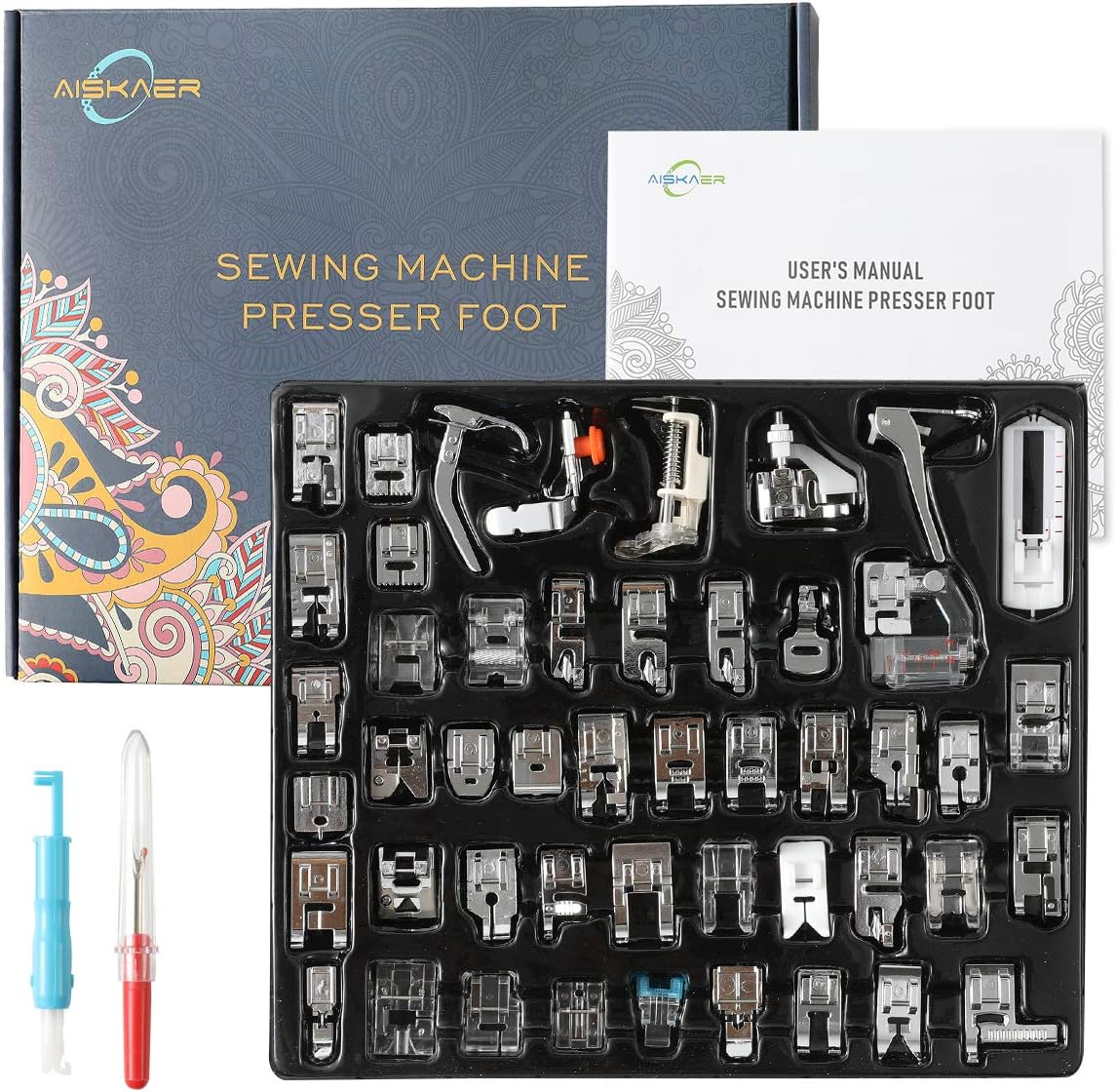 Amazon.com: ARTICHIC Universal 15-Piece Sewing Machine Presser Feet Kit ...