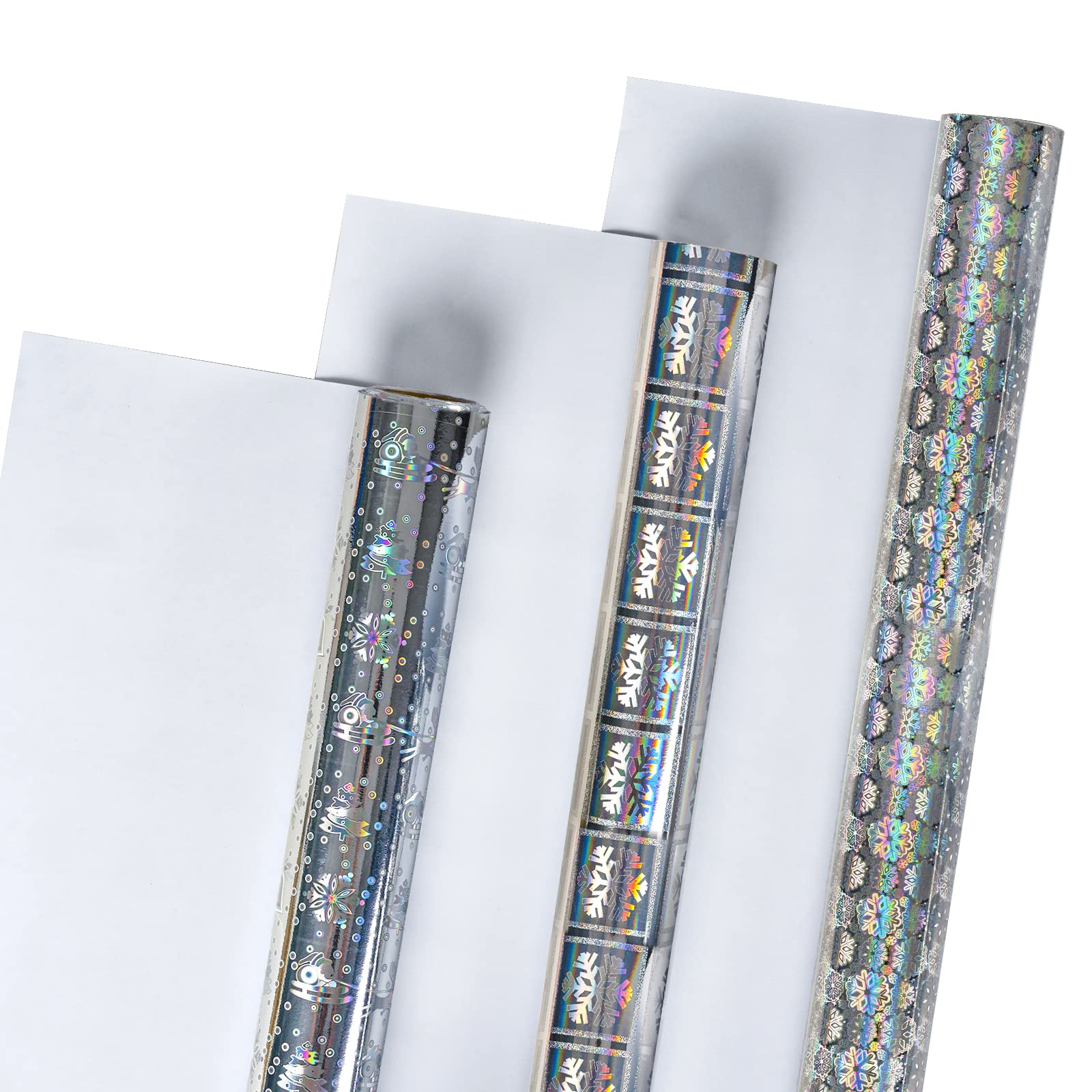 Snapklik.com : LeZakaa Christmas Holographic Foil Wrapping Paper - Mini ...
