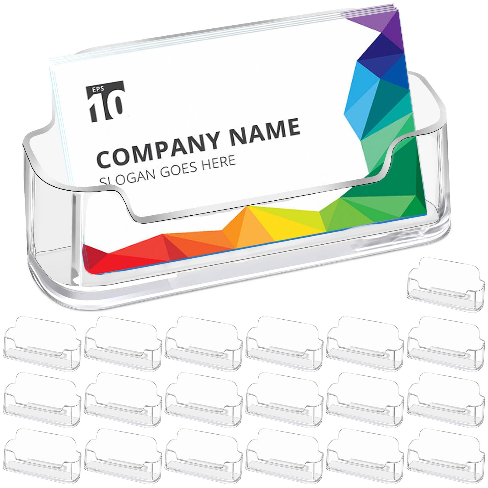 Snapklik.com : Acrylic Business Card Holder For Desk, 20 Pack Plastic ...