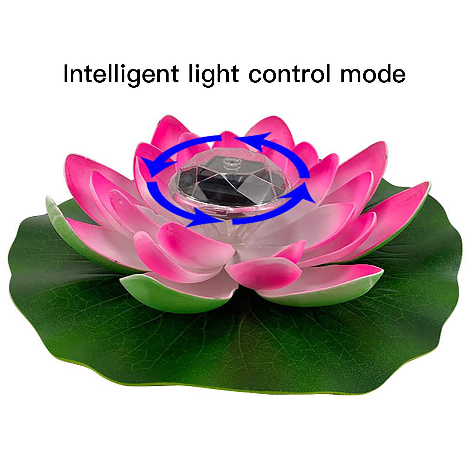 LED Solar Powered Lotus Light Floating Fountain Pond Garden Pool Light ...