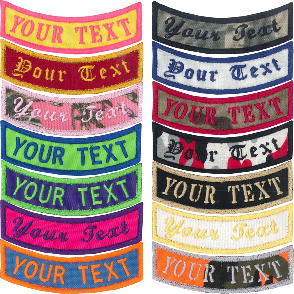 Amazon.com: Custom Uniform Name Tape Bottom Rocker Patches Embroidered ...