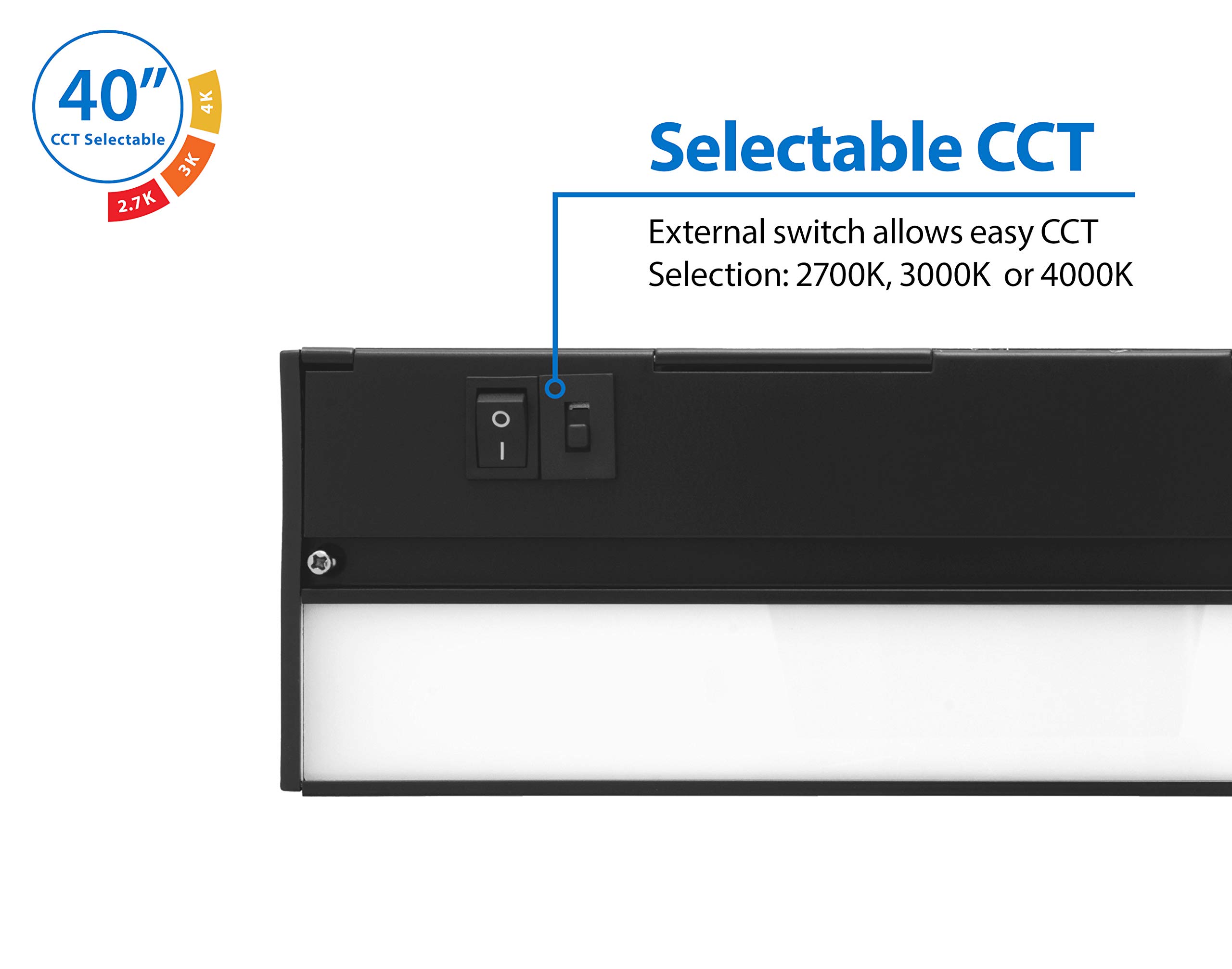 NICOR Lighting NUC540SBK NUC(v5) Undercabinet Light, 40, Black