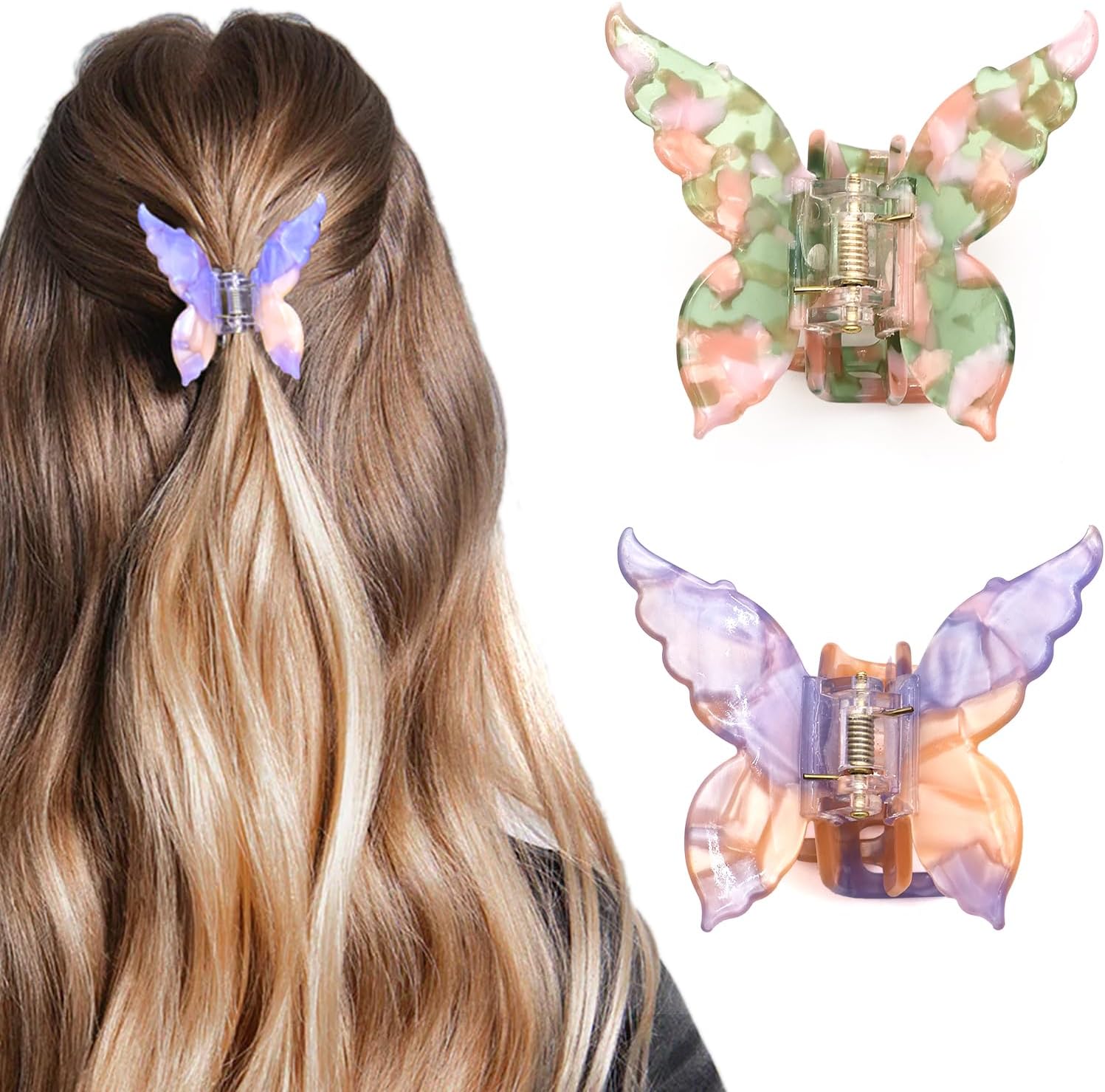 Amazon.com : Medoca Hair Claw Clips - Medium Butterfly Clips for Thick ...