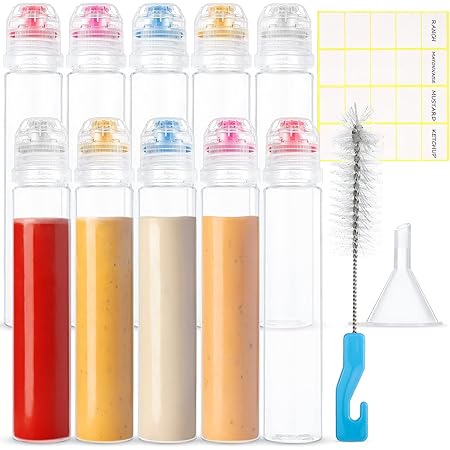 Amazon.com: RAYNAG 8 Pack Mini Reusable Plastic Squeeze Bottle ...