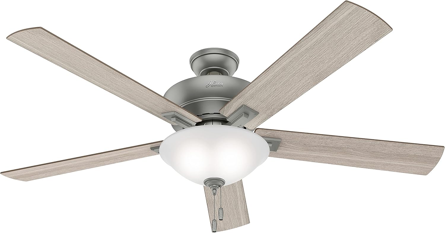 Amazon.com: Hunter Fan 60 inch Traditional Matte Silver Indoor Ceiling ...