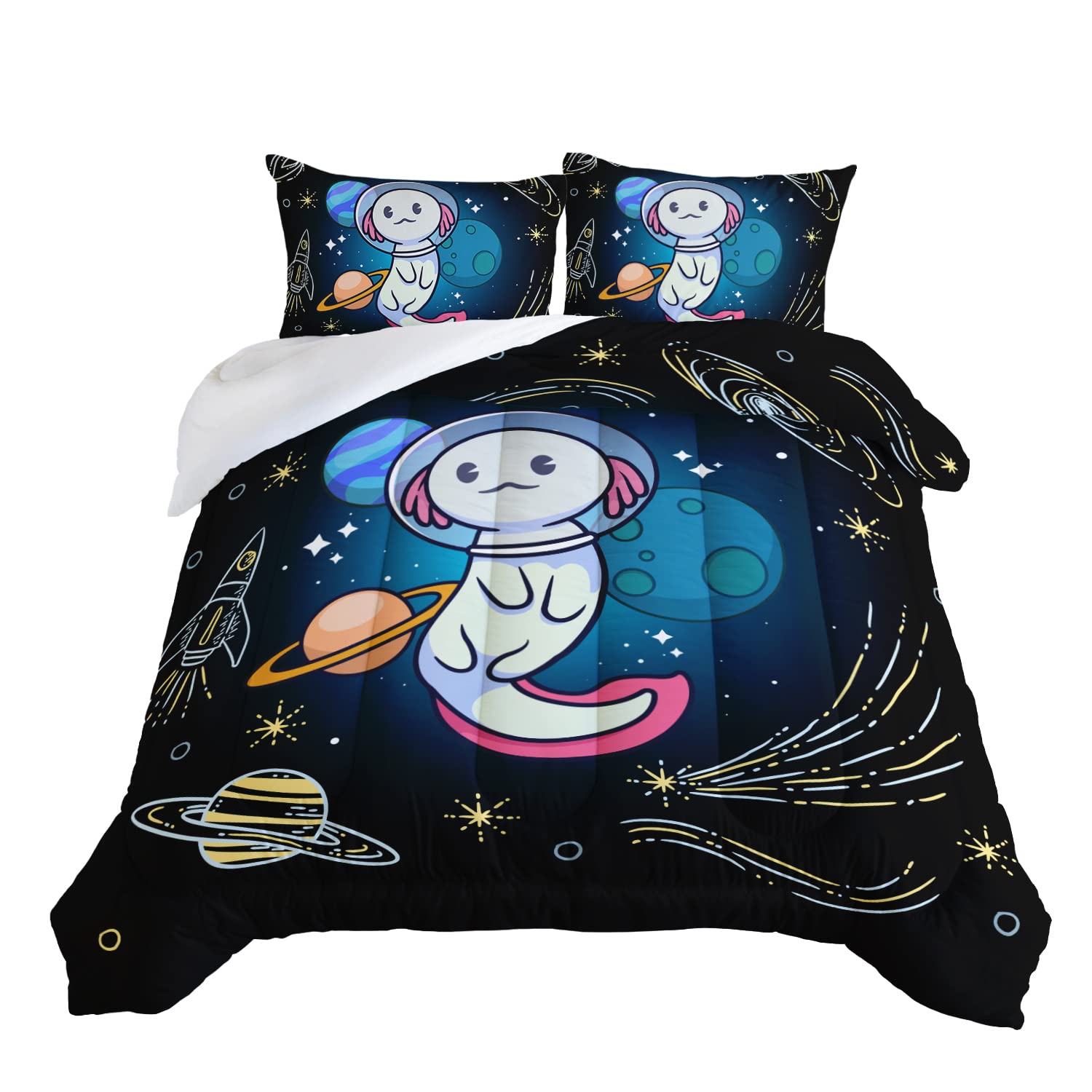 Amazon.com: HOSIMA Axolotl Bedding Set for Kids Bedroom Decor,Space ...
