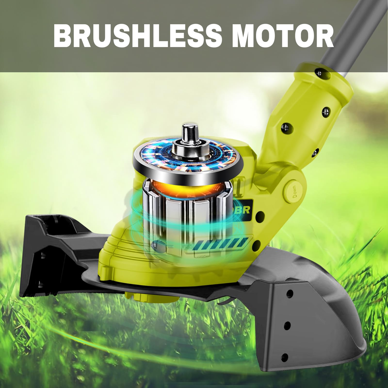 12-inch Brushless Electric Weed Wacker, 21V 2 x 4.0Ah Weed Eater ...