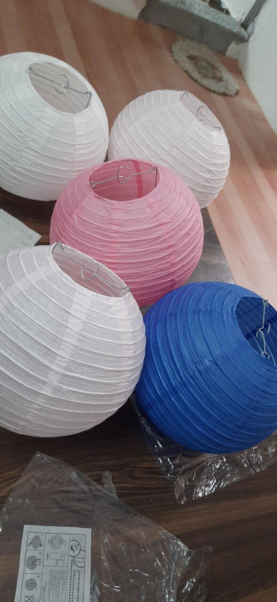 Buy Urban Festivities Pack of 5 Hanging Rice Paper Ball Lantern for ...
