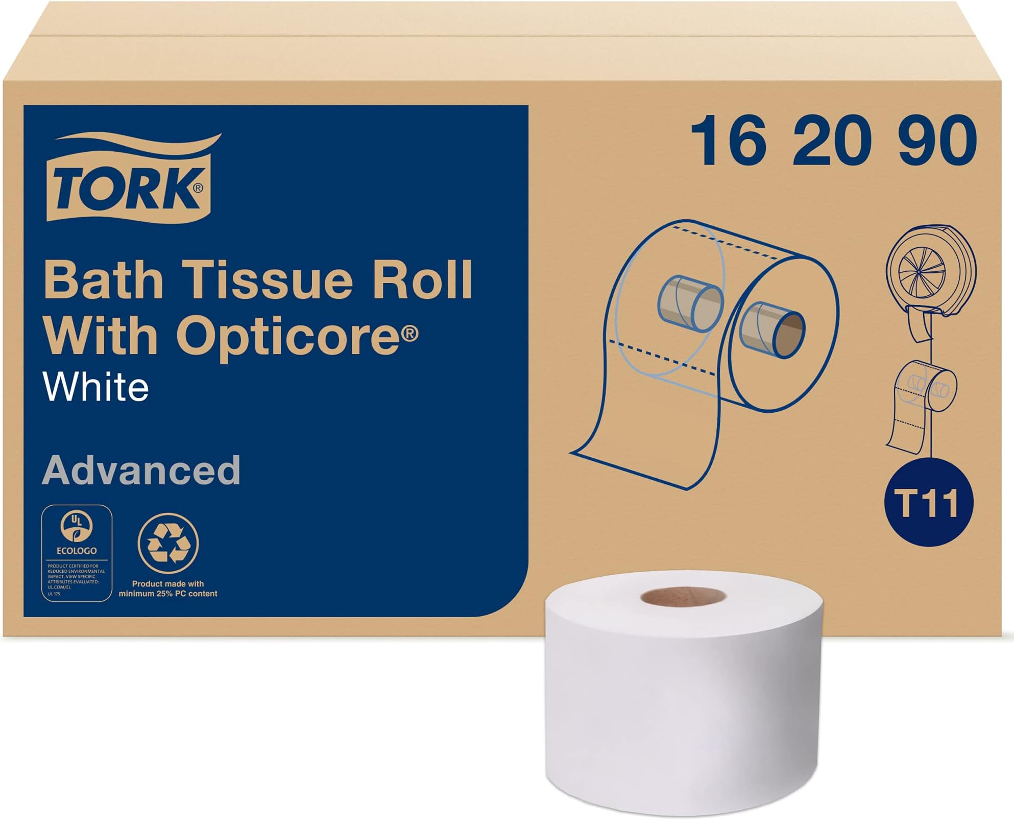 Amazon.com: Tork Septic Safe Toilet Paper White, 100% Recycled, 2-ply ...