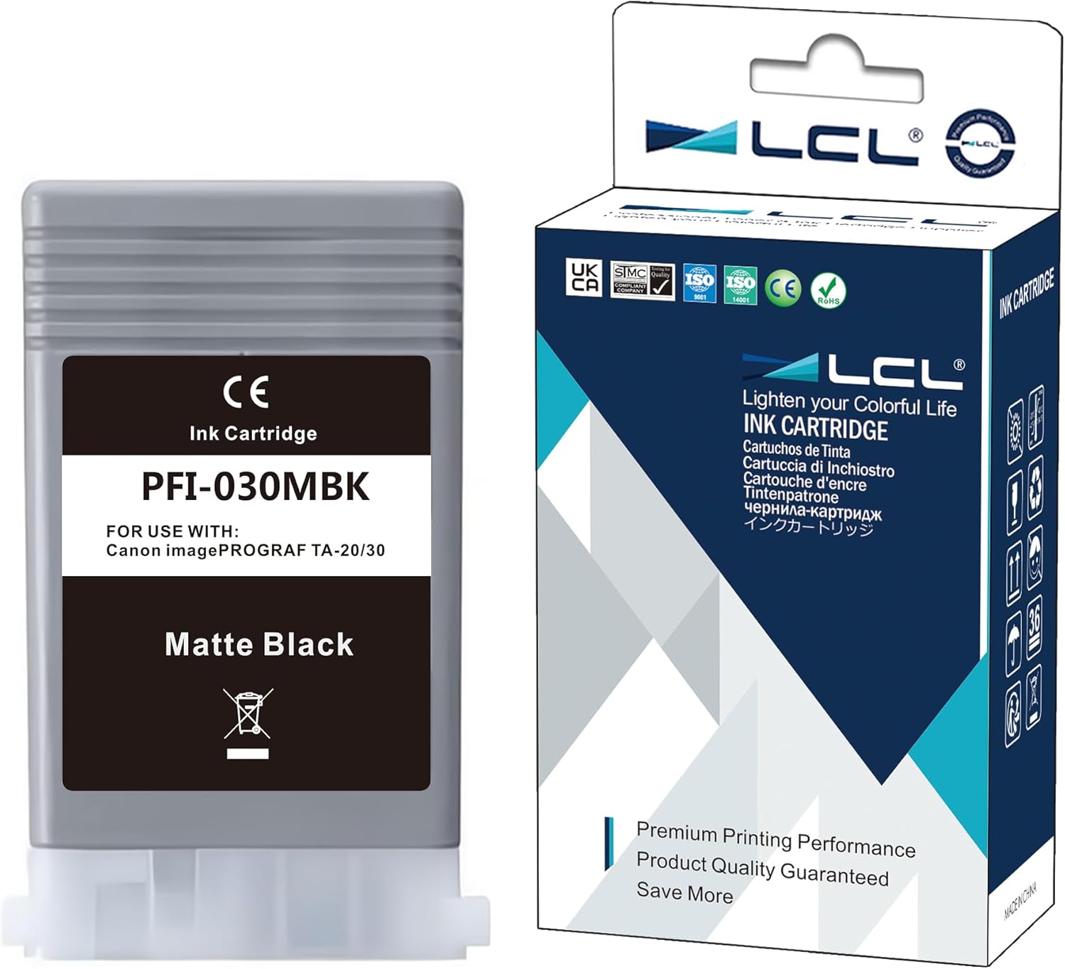 Amazon.co.jp: LCL Canon用 キャノン用 PFI030 PFI-030 PFI030MBK PFI-030MBK 3488C001 顔料（1パック マットブラック） 互換 ...