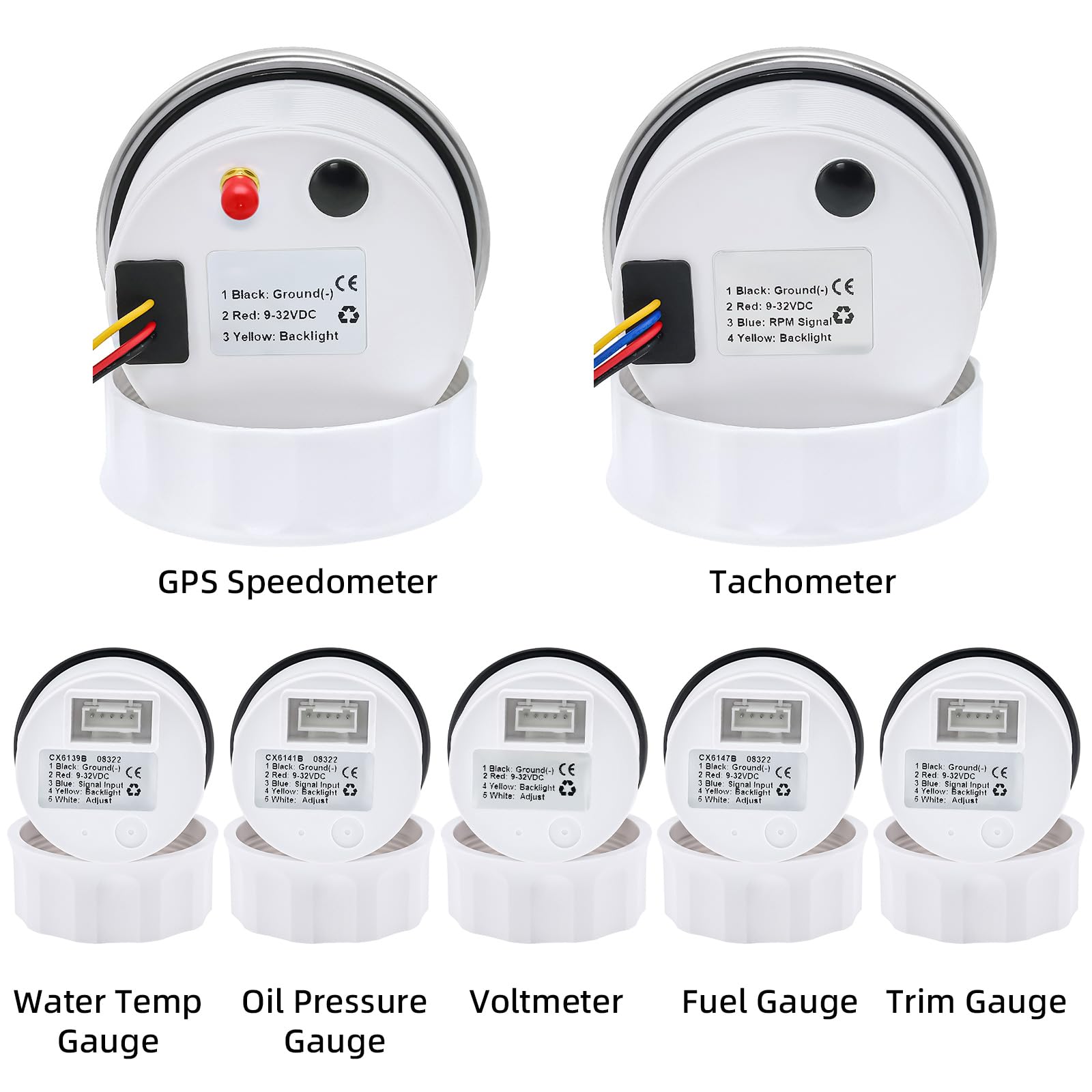 Snapklik.com : ARTILAURA 7 Gauge Set-GPS Speedometer, Tachometer, Oil ...