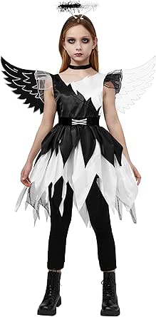 Spooktacular Creations - Disfraz de ángel retorcido para niñas, disfraz ...