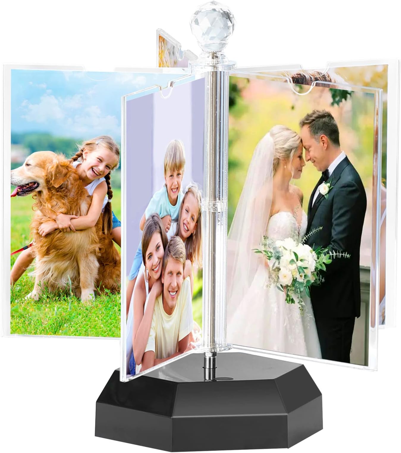 Amazon.com - ZEEYUAN 4x6 Wooden Rotating Picture Frame, 5x7 Acrylic ...