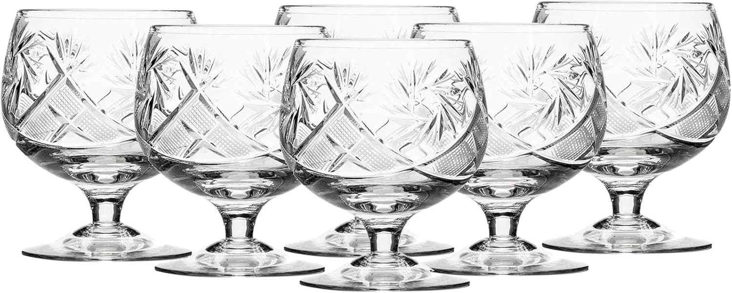 Amazon.com | Russian European Cut Crystal Brandy Cognac Snifters ...