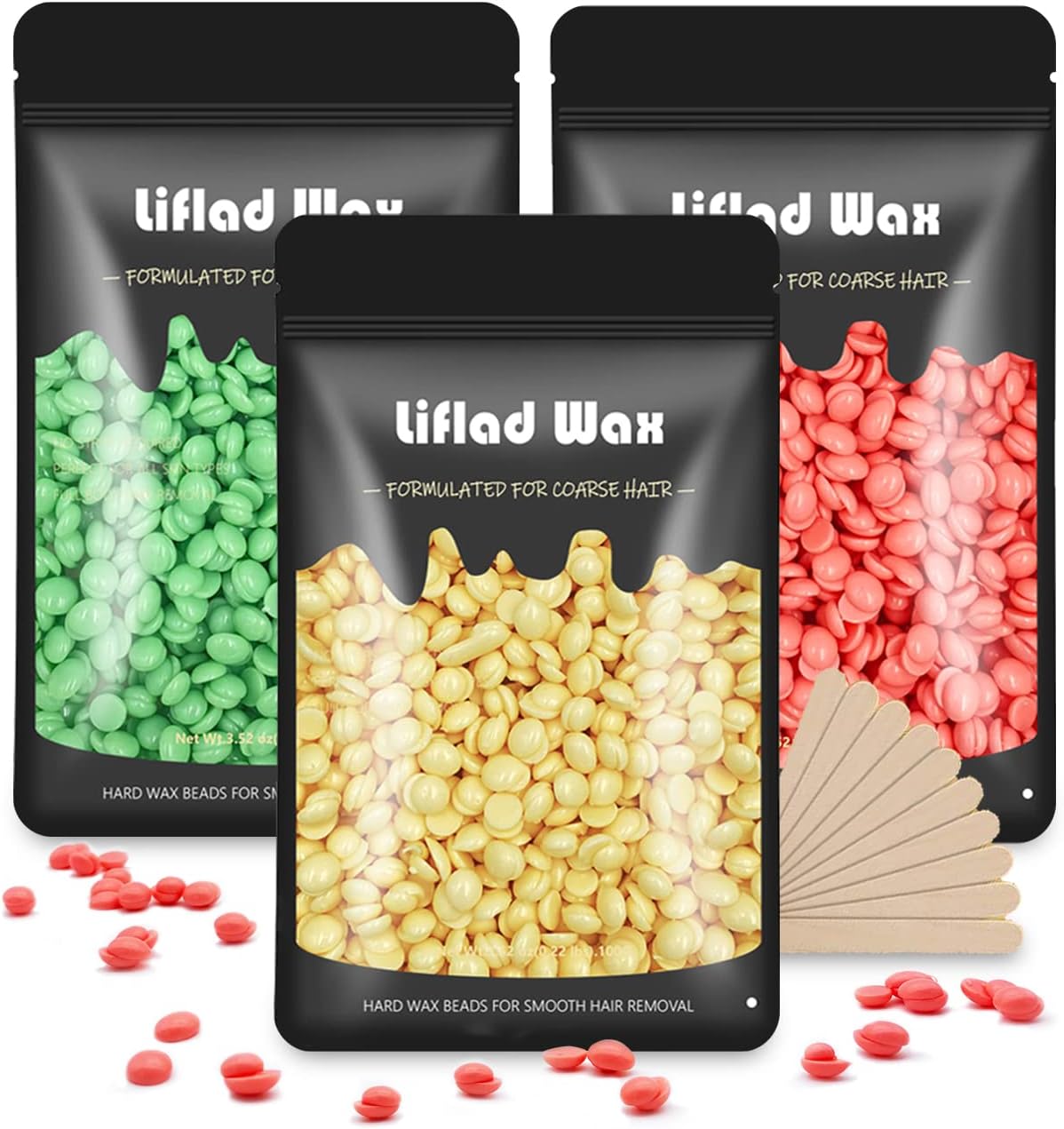 Amazon.com : Liflad Wax Beads for Coarse Hair Removal Kit – 3 Pack ...