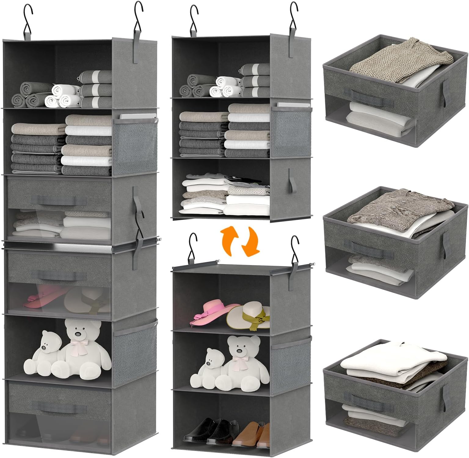 Amazon.com: CHILIGO 6-Shelf Hanging Closet Organizer and Storage ...