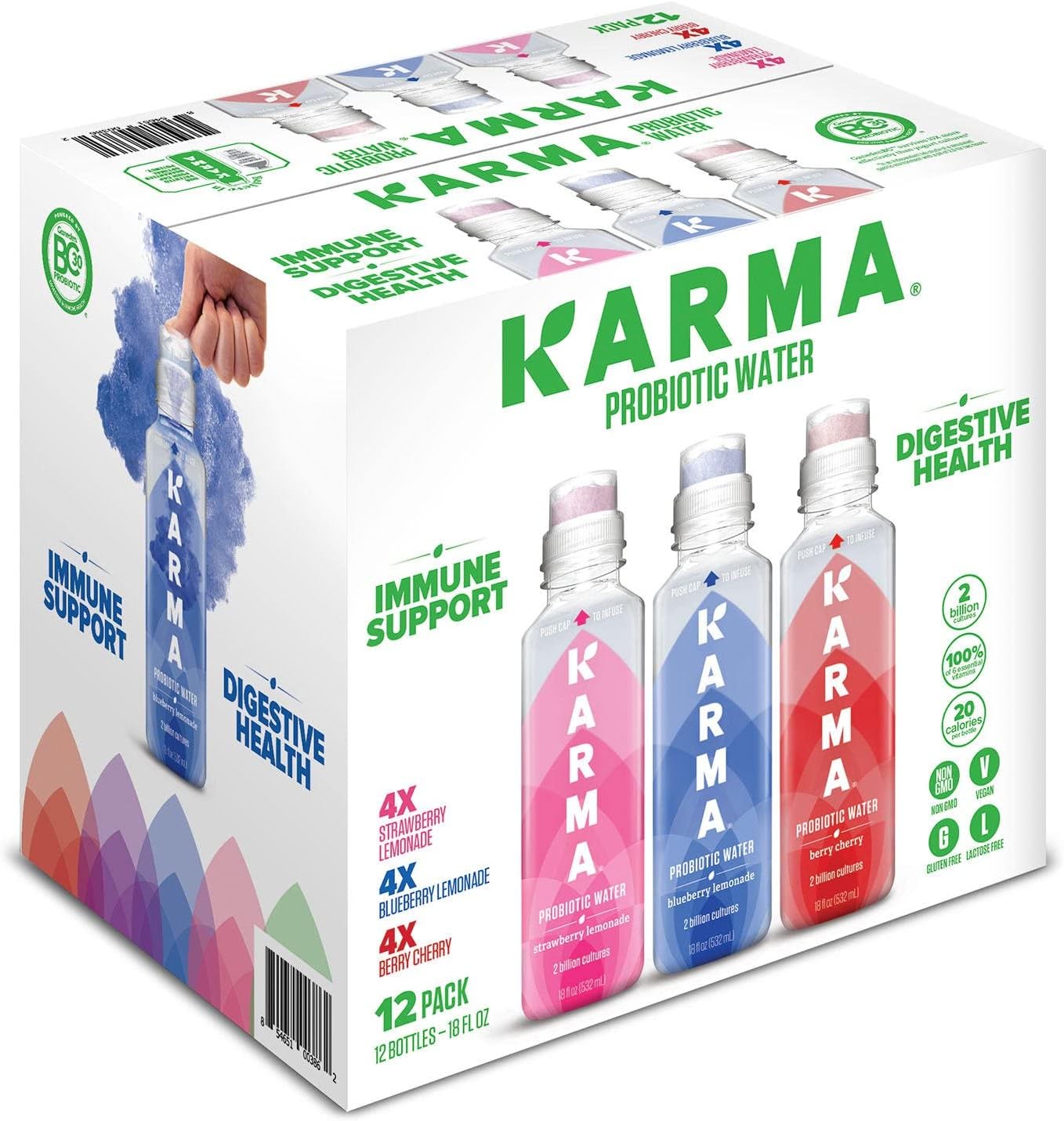 Amazon.com: Karma Probiotic Water Variety Pack (18oz, 12 pack) 4 ...
