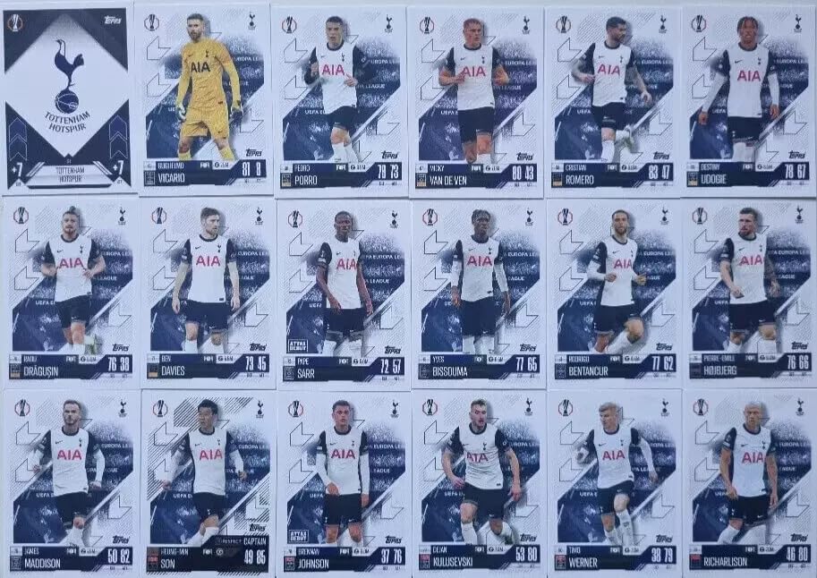 Match Attax 2024 2025 Tottenham Full Base Card Team Set : Amazon.co.uk ...