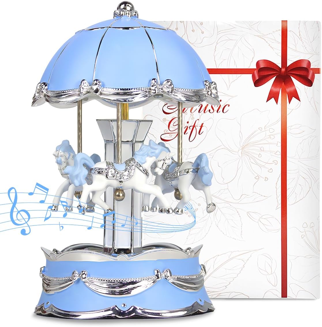 Amazon.com: Saeifin Carousel Horse Music Box Gifts U R My Sunshine ...